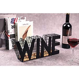 JHY DESIGN Wine Cork holder-13.5" Length Metal Craft Wine Cork Storage