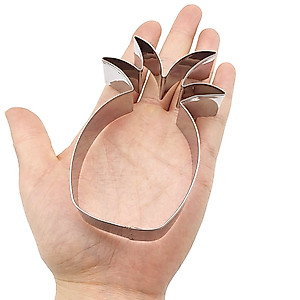 Mziart Pineapple Fruit Shape Stainless Steel Cookie Cutter Fondant Cutter Metal Cookie Molds Press
