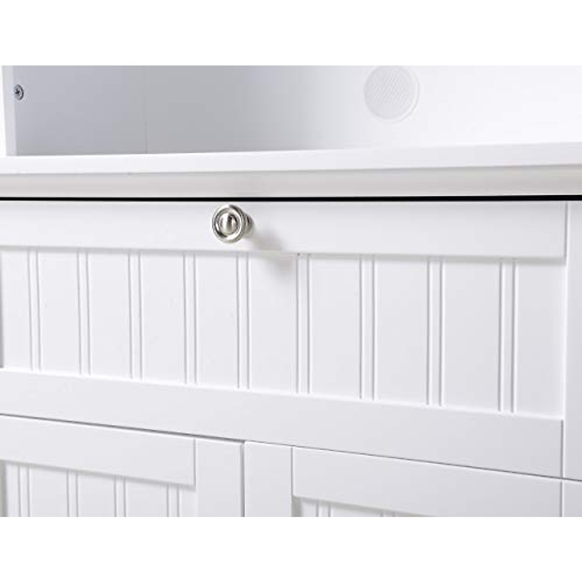 American Furniture Classics OS Home and Office Buffet and Hutch with Framed Glass Doors and Drawer, Large, White