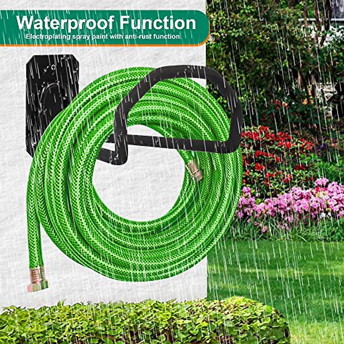 PeoMev Upgrade Garden Hose Holder Wall Mount, Heavy Duty Water Hose Holders for Outside Metal Hose Hanger Durable Hose Hooks for Garden Hose and Extension Cords (1pc)