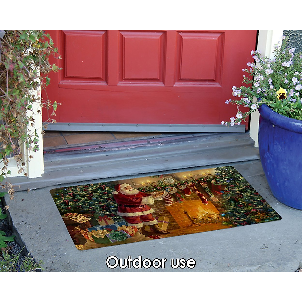 Toland Home Garden 800103 Stocking Stuffer Christmas Door Mat 18x30 Inch Winter Outdoor Doormat for Entryway Indoor Entrance