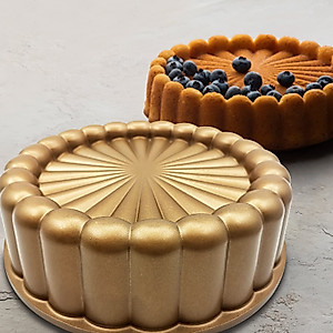 WBJKZJD Charlotte Cake Mold, 9 Inch Cake Pan Aluminium Kitchen Accessories Decoration Christmas Wedding Valentine’s 3D Charlotte Cake Pan (Flower Shape)