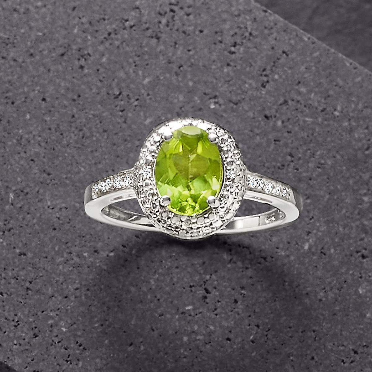 Ross-Simons Gemstone and Diamond-Accented Ring in Sterling Silver