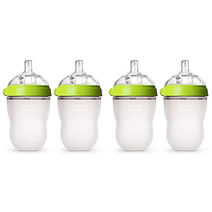 Comotomo Baby Bottle, Green, 8 Ounce, 4 Count (2 Pack)