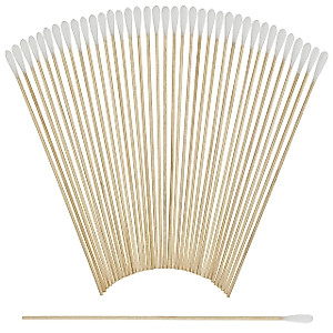 400 pcs Long Cotton Swabs Tip Applicators with Wood Handle 6” Inch| 100% Biodegradable Cotton Buds |Cleaning with Wood Handle for Oil, Makeup, Eyes, Ears, Eyeshadow Brush and Remover Tool. By alpree