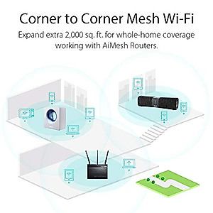 ASUS AX6100 WiFi 6 Gaming Mesh Router (RT-AX92U 2 Pack) - Tri-Band Gigabit Wireless Internet Router, Gaming & Streaming, AiMesh Compatible, Included Lifetime Internet Security, Adaptive QoS