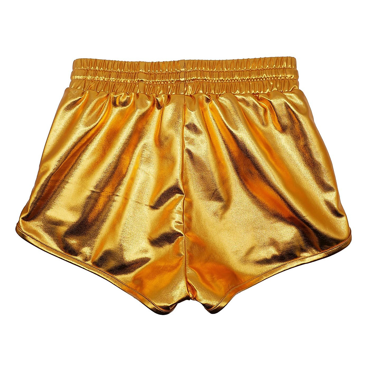 Gold Girls Metallic Shorts Shiny Sparkle Dance Hot Pants Shorts 6-7 Years