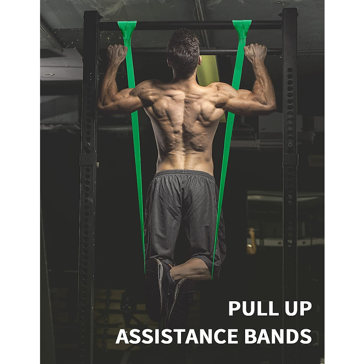 CANWAY Pull Up Assistance Bands, Resistance Bands Set Workout Stretch Fitness Bands, Heavy Duty Exercise Bands for Body Working Out,Powerlifting,Training, Set of 4, with Instruction Guide,Carrying Bag