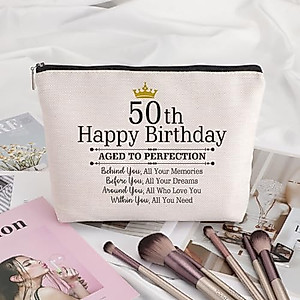 Happy 50th Birthday Gifts For Women Travel Zipper Makeup Bag 50th Birthday Gift Ideas Gifts For Women 50th Birthday Gifts Women 50th Birthday Gifts For Female Over The Hill Party Supplies 50th