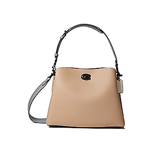 COACH Color-Block Leather Willow Shoulder Bag V5/Taupe Multi One Size