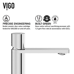 VIGO Gotham 12'' H Single Handle Single-Hole Bathroom Vessel Faucet in Chrome-VG03029CH