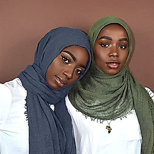 6 PCS Hijab Scarfs for Women Turbans Head Wraps Soft Head Scarf Long Scarf Shawl for All Season(Set 04)