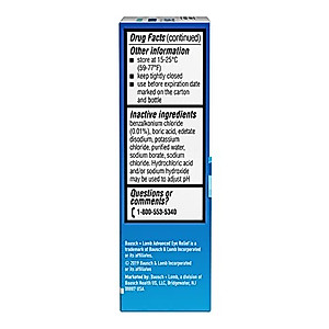 Bausch & Lomb Eye Drops for Dry Eyes & Redness Relief, Transparent, 0.5 Fl Oz (Pack of 3) (Packaging May Vary)