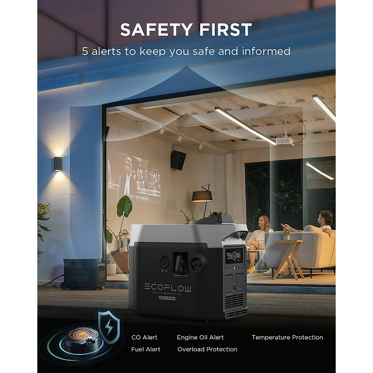 EF ECOFLOW 1800W Dual Fuel Smart Generator with Both LPG and Gas Powered Support, Smart Control, for Home Battery Backup, Emergency, Applicable for DELTA Pro/DELTA Max/DELTA 2/DELTA 2 Max