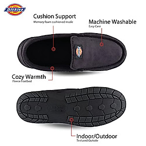Dickies Men's Venetian Slipper, Black Microsuede, Large