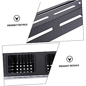 FUNOMOCYA Knife Holder Block Holder Wall Utensils Holder Wall Mounted Shelves for Storage Hanging Holder Kitchen Knife Storage Pot Lid Holder Cutter Storage Rack Stainless Steel Black