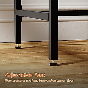 SUPERJARE Vanity Desk with Drawers, 47 inch Computer Desk, Modern Simple Home Office Desks, Makeup Dressing Table for Bedroom - Rustic Brown