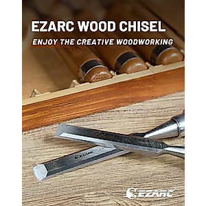 EZARC 6 Pieces Wood Chisel Tool Sets Woodworking Carving Chisel Kit with Premium Wooden Case for Carpenter Craftsman
