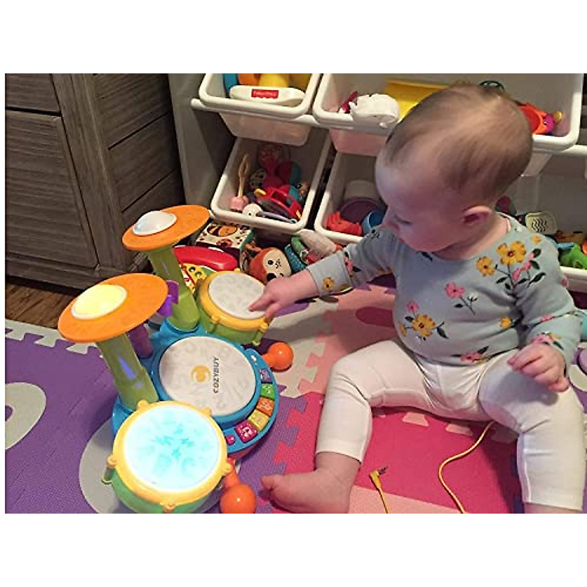 Drum Set for Toddlers 1-3, Baby Drum Set with Microphone, Kids Drum Sets for 2-5, Toddler Drum Set Toys for 1 2 3 Year Old Boy Birthday Christmas for Babies Boy Girl 6 12 18 Month