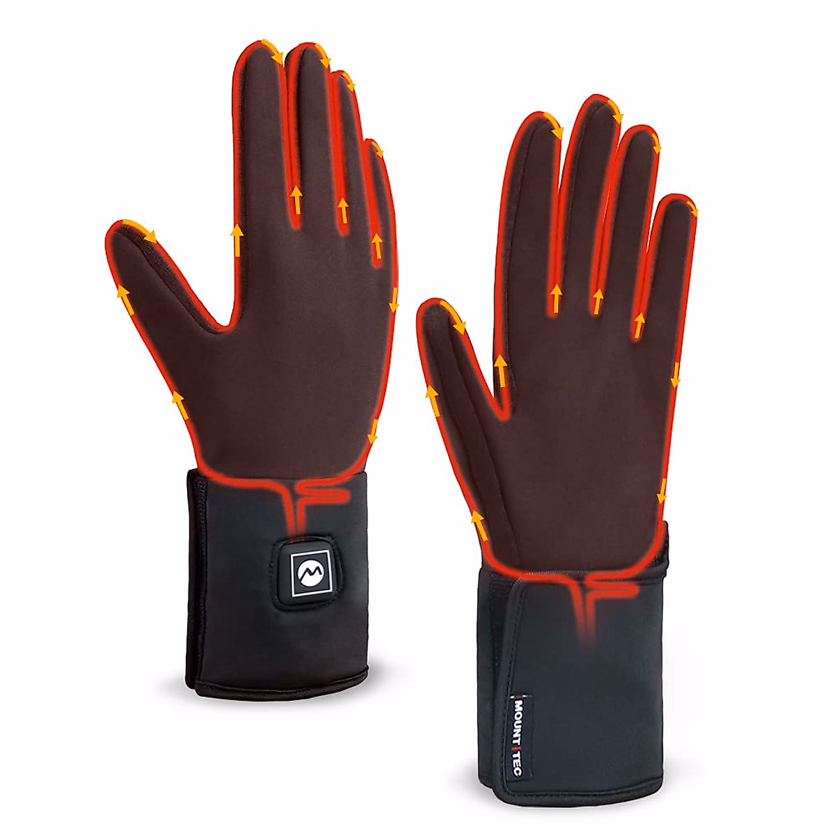 MOUNT TEC Light Weight Stretch Heating Glove Liners Heated Gloves for Men & Women Hand Warmer for Winter Sports Dog Walking Biking Riding Skiing Cycling Hunting Snowboarding (Black, M/L)