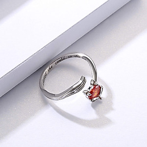 MANBU Sterling Silver Fox Jewelry for Women - Inspirational Adjustable Animal Wrap Ring Stud Earrings Graduation Jewelry Gift for Animal Lovers (Fox ring)