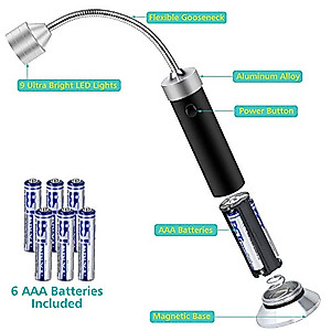 ANSAUCT BBQ Grill Light, LED Grill Lights for BBQ Lights for Grill Magnetic Grill Light Outdoor for Grilling at Night 360 Degree Flexible Gooseneck Grill Lights Waterproof Heat Resistant