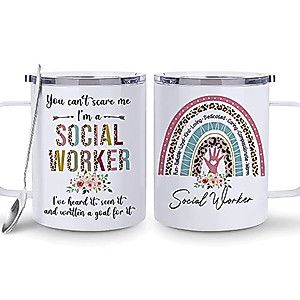 Hyturtle Social Worker Gifts for Women - Social Worker Gifts Tumbler Mug 12oz - Gifts for Social Workers - Social Worker Office Decor - School Social Worker Mug - Practitioner Birthday Gift Ideas Cup
