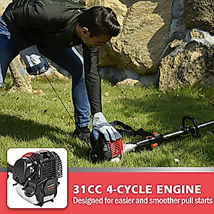 PowerSmart String Trimmer & Edger, 2 Stroke Weed Wacker with Straight Shaft, 25.4CC Gas Powered Weed Eater with 16" Cutting Path, 2 in 1 Brush Cutter with 10" Blade, Edger Lawn Tool for Yard, Garden