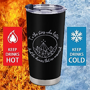 Velaris City Of Starlight Tumbler Acotar The Night Court Bookish 20 Oz Stainless Steel Insulated Tumblers with Lid And Straw Bookish Acotar Travel Coffee Mug Gifts