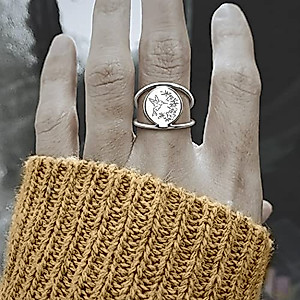 SIMONLY Hummingbird Ring S925 Sterling Silver Middle Ring Finger for Women Hummingbird Jewelry Gift for Bird Lover,9