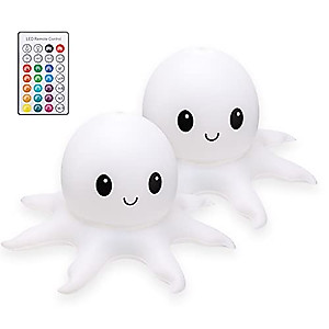 Floating Pool Lights Solar Powered Waterproof Inflatable Octopus Light with Remote Outdoor LED Glow Decoration Lighting for Swimming Pool, Pond, Garden Fountain 2Pack