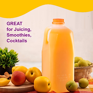 Empty Plastic Juice Bottles with Tamper Evident Caps 64 OZ - Half Gallon, Smoothie Bottles - Ideal for Juices, Milk, Smoothies, Picnic's and even Meal Prep by EcoQuality Juice Containers (5)