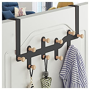 rUrEu Coat Rack Wall Mount, Wall Hooks for Hanging Over The Door,Coat Hooks Wall Hooks Coat Hangers for Wall, Hat Racks Hooks for Hanging Coats Wall Mounted/Black/6 Hooks