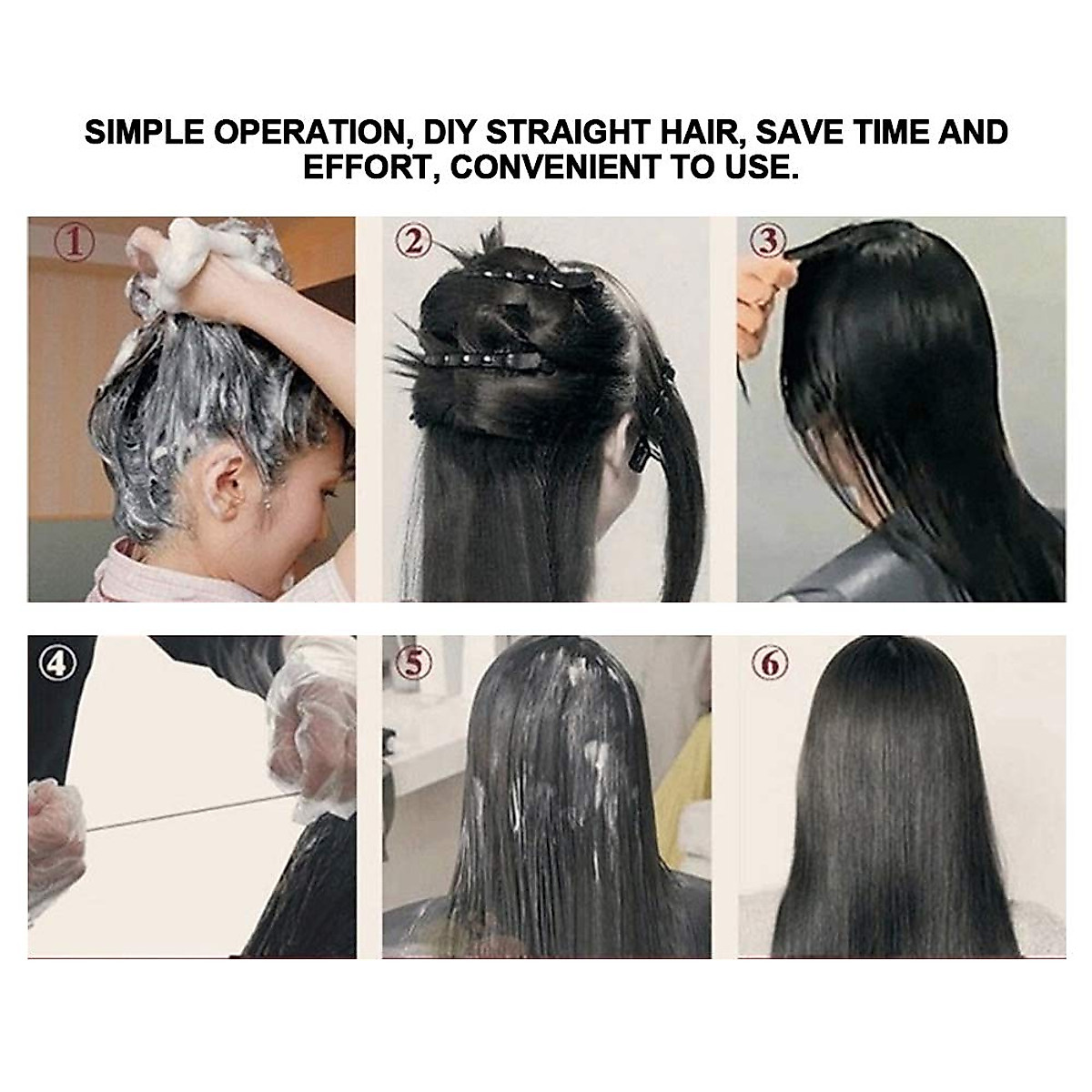 Hair Straightening Cream, 2pcs x 500ml Moisturist Hair Straightener Set Softener Professional Hair Care Cream for Salon and Home(#2)