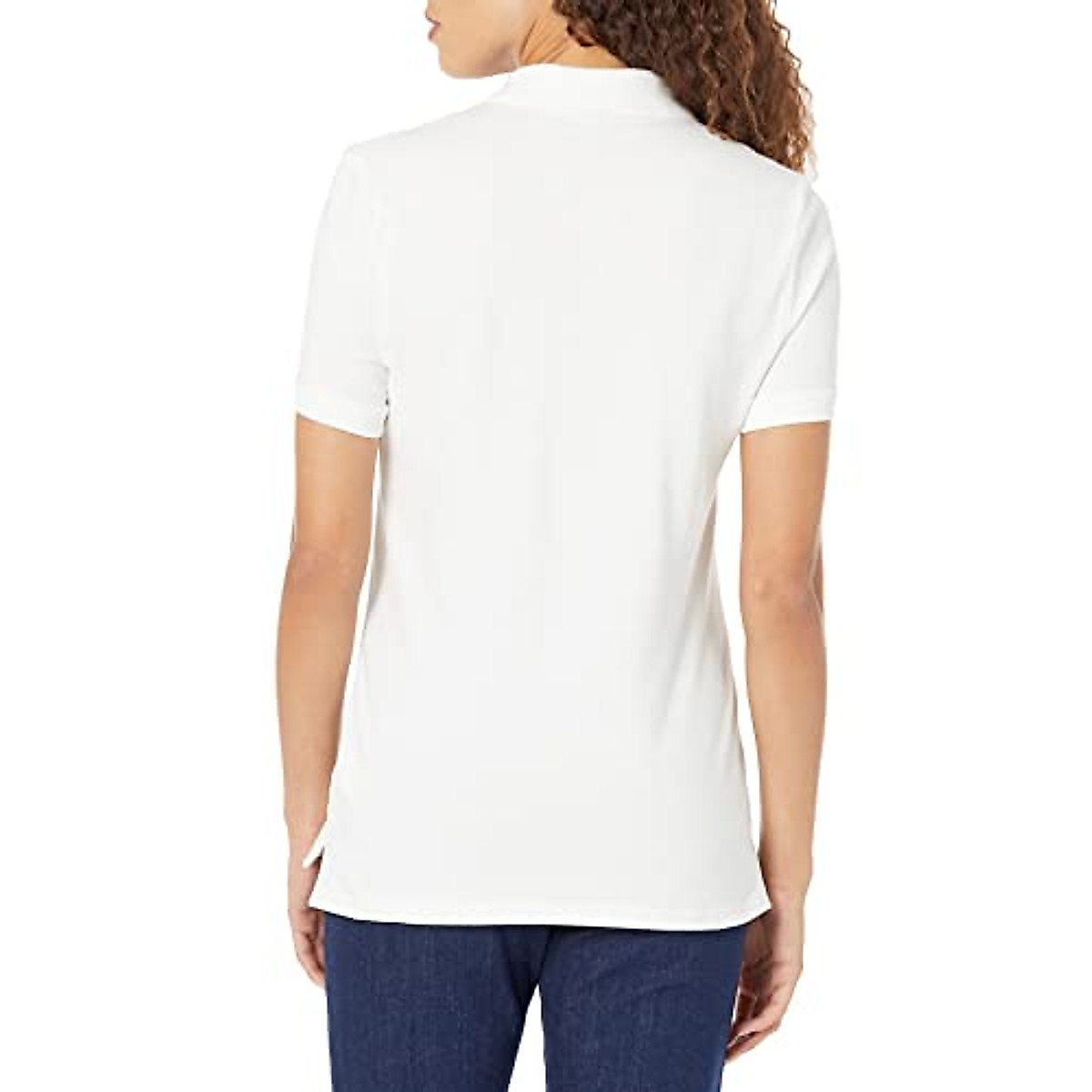 Amazon Essentials Women's Short-Sleeve Polo Shirt (Available in Plus Size), White, XX-Large