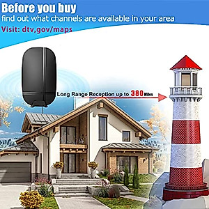 TV Antenna for Smart TV - Antenna TV Digital HD Indoor Range 32FT Cable Support 4K 1080p and All TVs