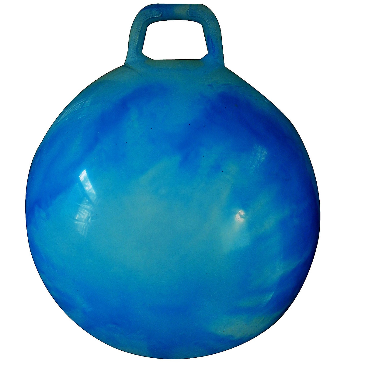 AppleRound Space Hopper Ball with Air Pump: 28in/70cm Diameter for Age 13 and Up, Kangaroo Bouncer, Hippity Hoppity Hop Ball for Teens Youths and Adults, Bouncy Ball with Handle, Cloud Colors (Blue)
