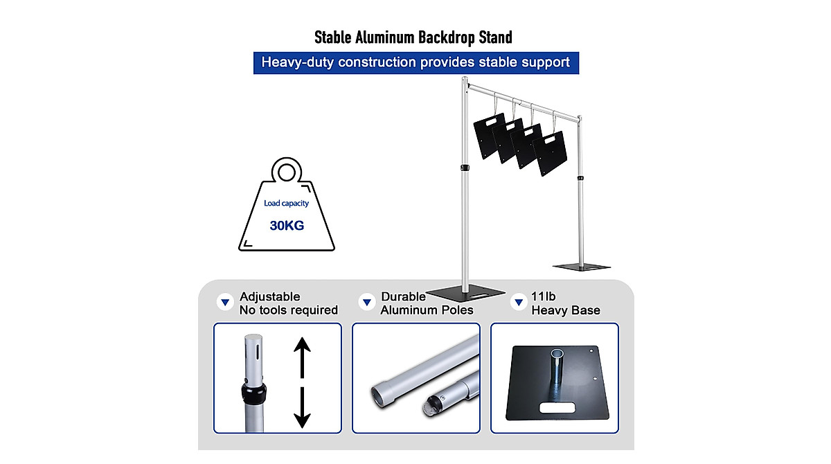 Hecis Adjustable Pipe and Drape Kit for Events