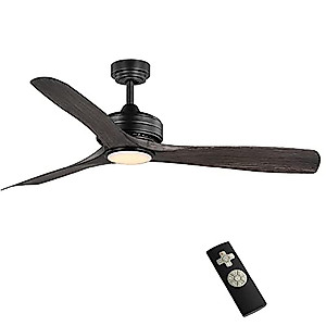 Home Decorators Bayshire 60 in. LED IndoorOutdoor Matte Black Ceiling Fan with Remote Control and White Color Changing Light Kit (102L60MBKDDW)