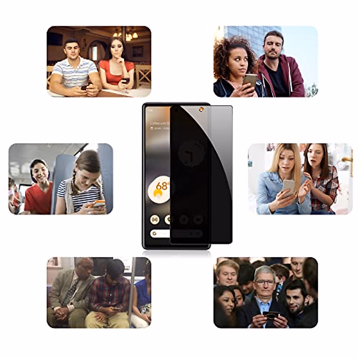 [2 Pack] YWXTW Privacy Screen Protector for Google Pixel 6A 6.1”5G,Tempered Glass Anti-Spy 9H Hardness Film for Google Pixel 6A,HD Anti-Scratch Easy Install Bubble Free Case Friendly