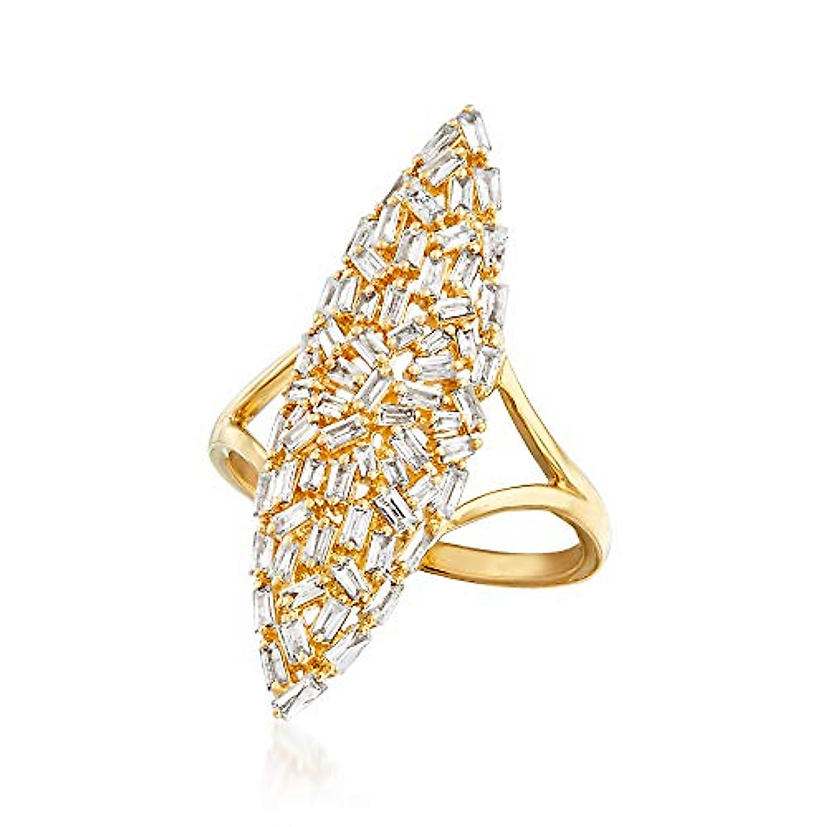Ross-Simons 0.85 ct. t.w. Diamond Cluster Ring in 14kt Yellow Gold. Size 7