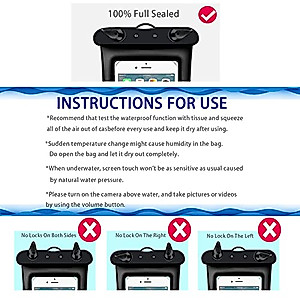 Joyexer Waterproof Phone Pouch,IPX8 Universal Waterproof Case,Cellphone Dry Bag Compatible for iPhone 13 12 11 Pro Max XS Max XR X 8 7 Samsung Galaxy S20/ and More up to 7",Black