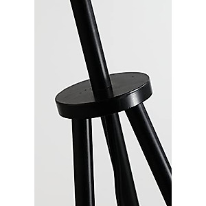 VidaLite Gal - Mid Century Bohemian Tripod PVC Rattan Shade and Velvet Boho Rim for Bed Dining, Kitchen, Living Room, Floor Lamp