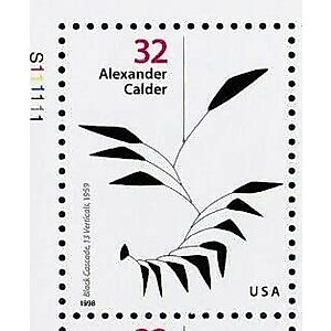 USPS Alexander Calder Full Sheet, Cent Postage Stamps, USA 1997, Scott 3198-3202
