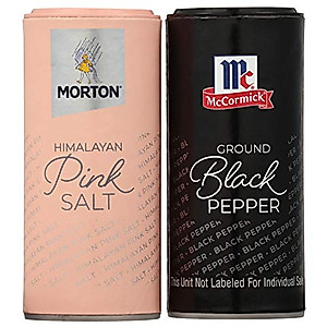 Morton All-Natural Himalayan Pink Salt & McCormick Pepper Shakers, 5.25 Ounce