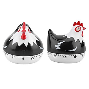 Chicken Pattern Timer, Chicken Pattern Countdown Kitchen Timer Reminder for Cooking Baking(Black)