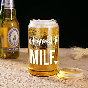 Fairy's Gift 16 oz New Mom Glass Cup w/Lid & Straw, Funny New Mom Gifts for Women - Christmas, Postpartum, Pregnancy Gifts for Expecting Mom, Pregnant Women, Mom to Be, Gifts for 1st Time Mom