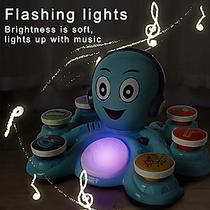 Growinlove Baby Musical Toys for Toddlers Rock Octopus Music Toys, Educational Toys for Baby Toddler, Baby Present Interactive Musicial Toy for 1 2 3Year Old Girls/Boys