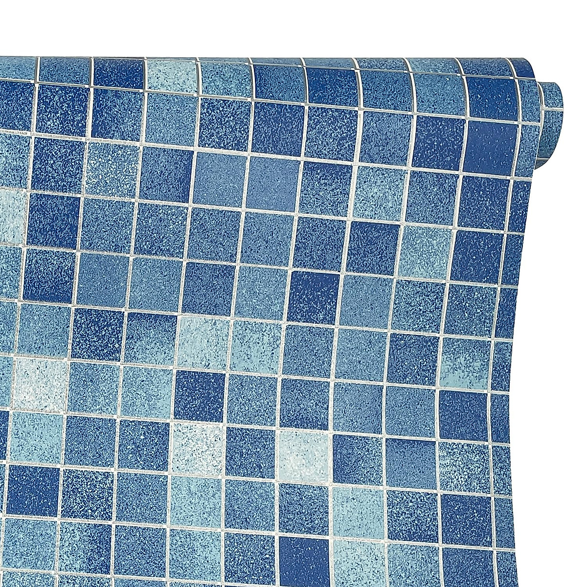 Yifely Blue Mosaic Furniture Paper Removable Shelf Liner Night Stand Sticker 17.7 Inch by 9.8 Feet