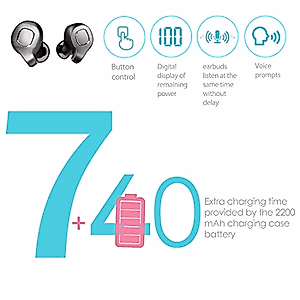 Active Noise Cancellation Bluetooth Wireless Headset, in-Ear True Wireless Stereo Earbuds with Digital Charging case, Earphones with 2200 mAh, 40 Hours Play Time, Compatible iOS Android etc1